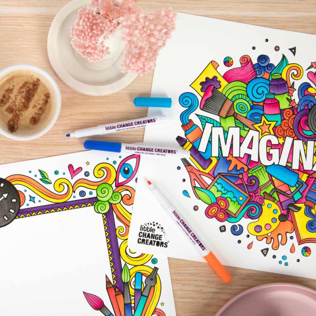 IMAGINATION Colour + Draw Set | Colour & erase drawing mat - Little ...