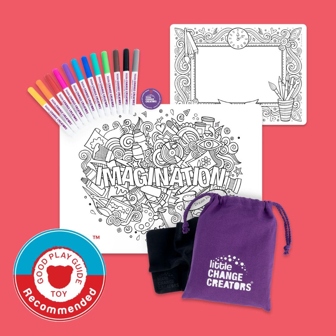 IMAGINATION Colour + Draw Set | Colour & erase drawing mat - Little ...