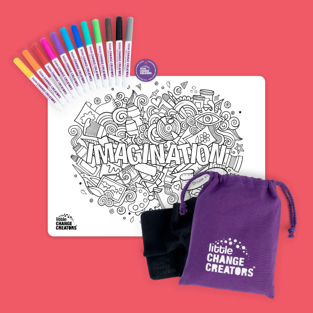 IMAGINATION Colour + Draw Set | Colour & erase drawing mat - Little ...