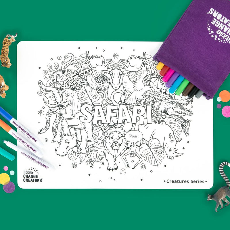 SAFARI Animal Colouring Set | Mindfulness Colouring for kids - Little ...